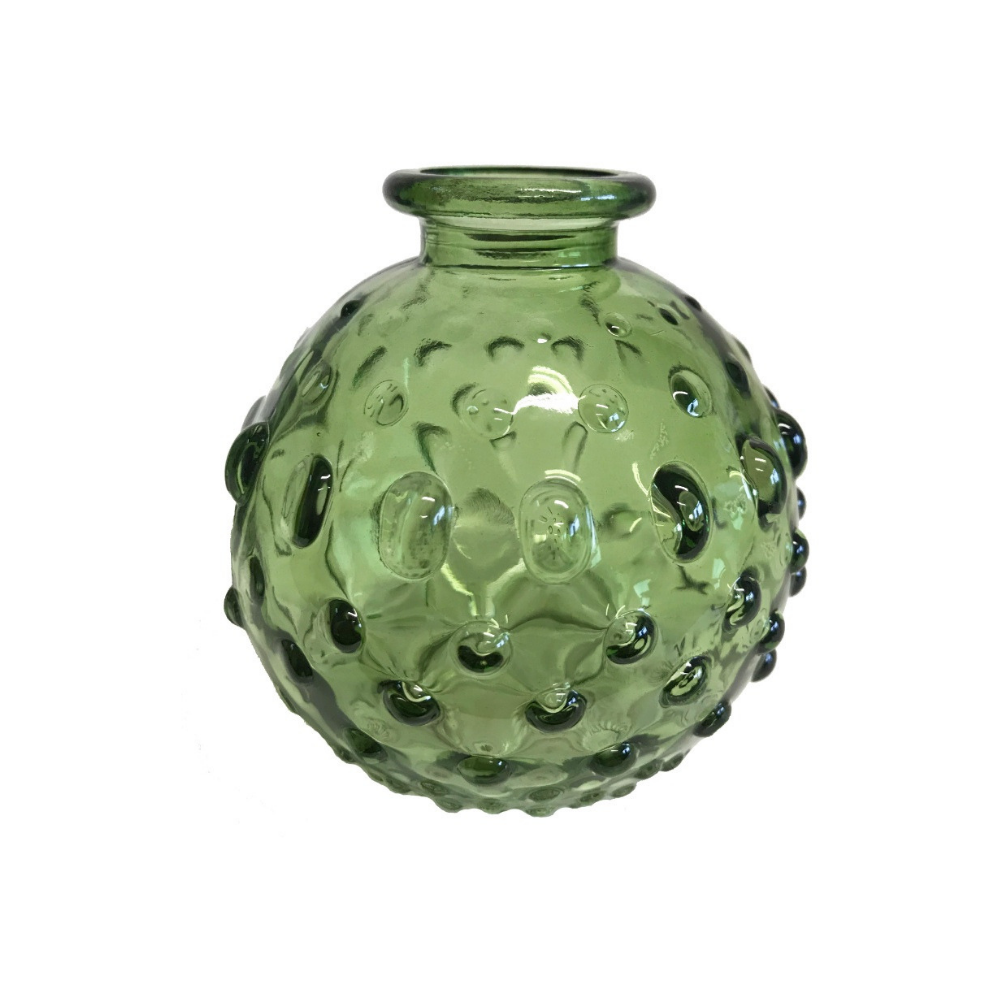 Green Dimple Glass Bottle | Home Equals Happy | Independent Homeware